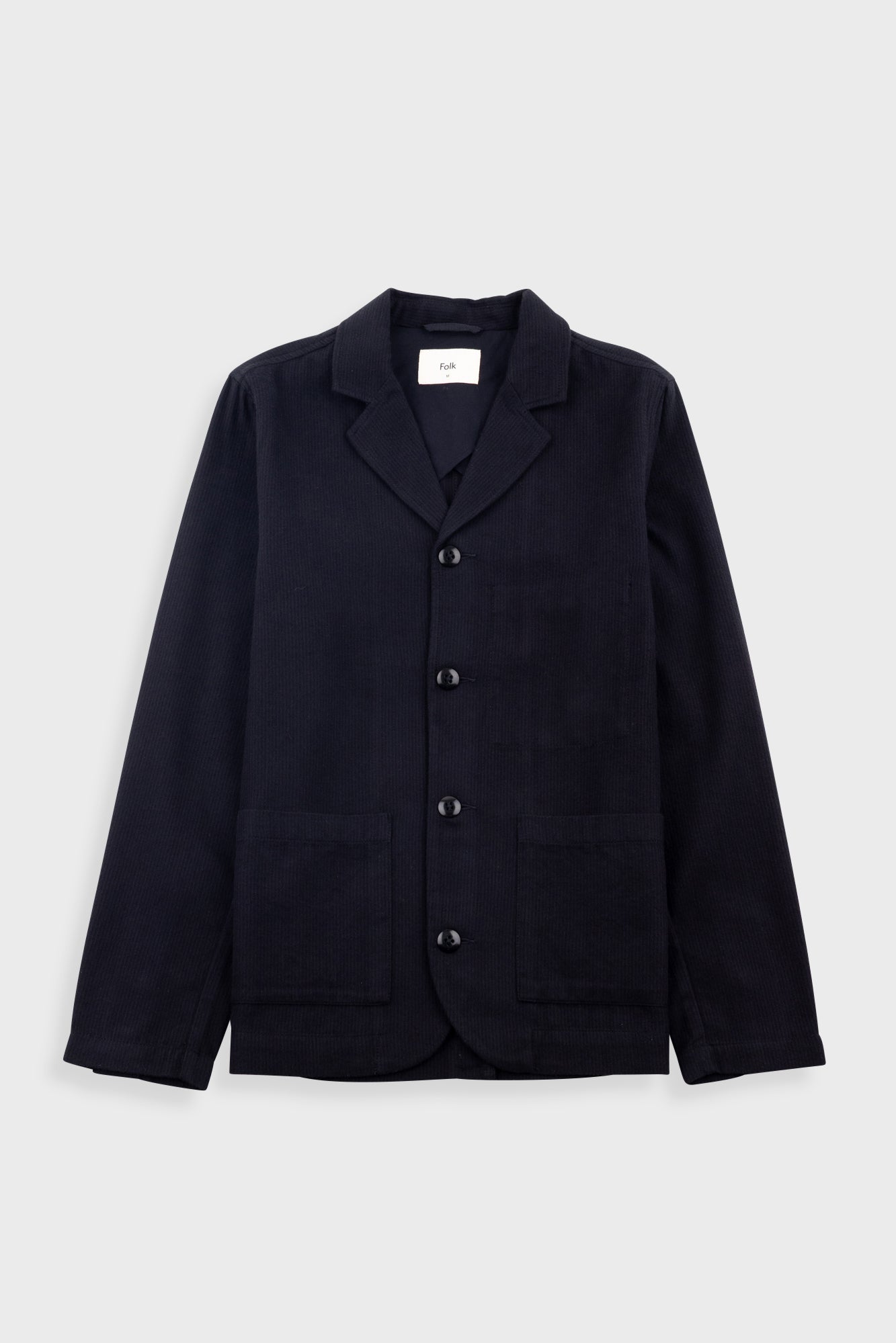 Folk Patch Jacket - Soft Black Brushed Stripe