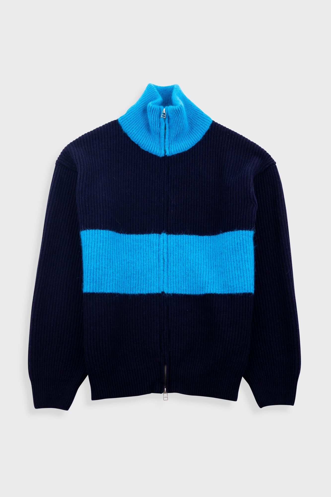 Folk Zip Through Jumper - Navy Cobalt