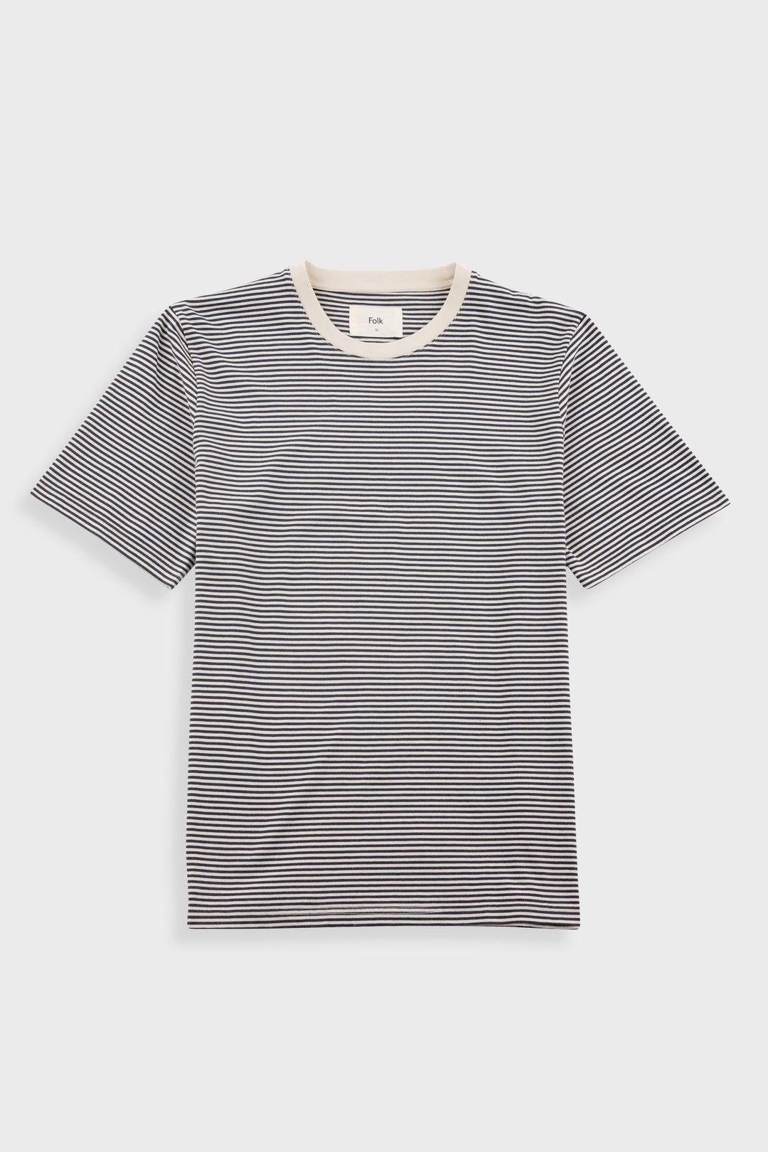 Folk 1x1 Striped T-Shirt T-Shirt - Soft Black