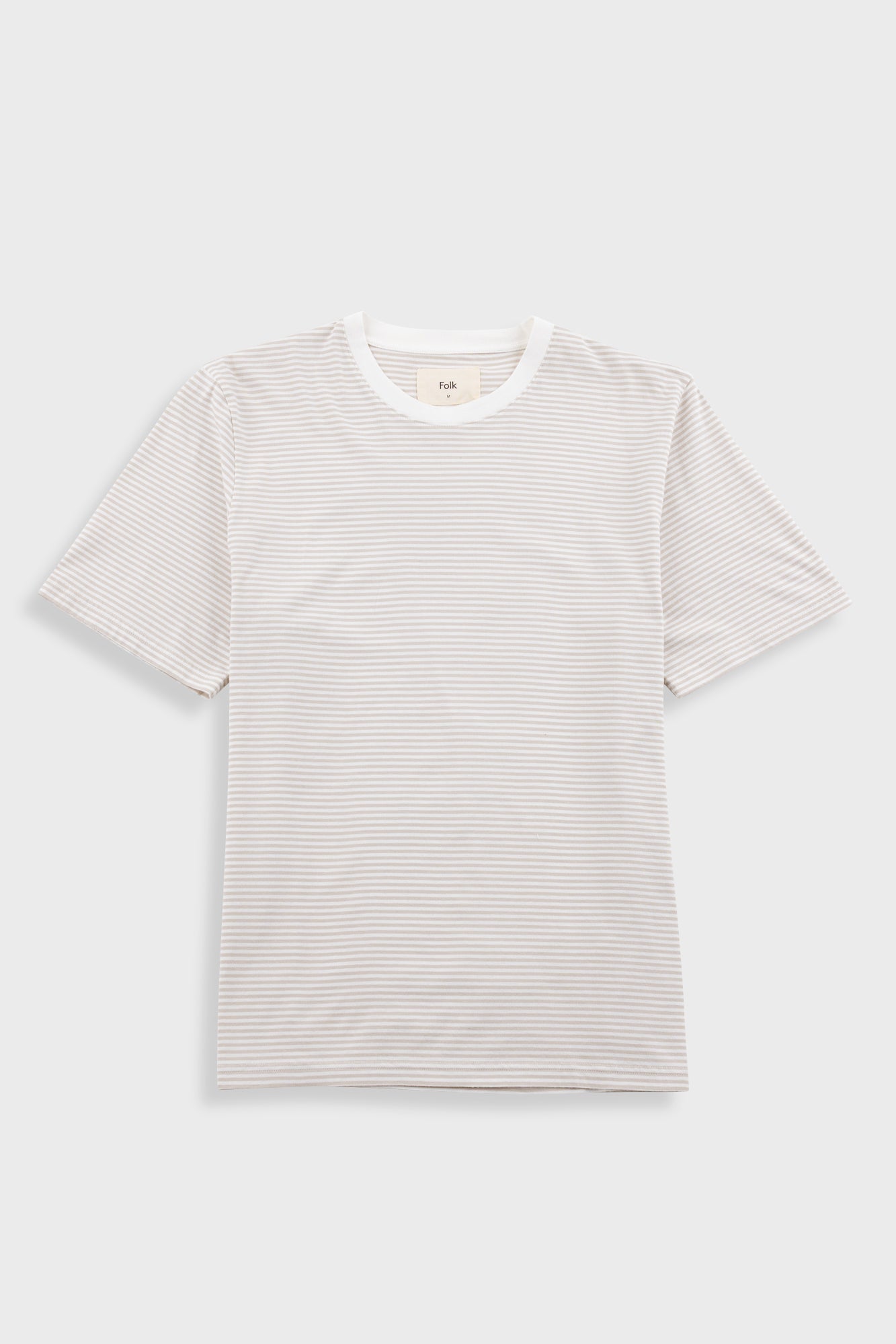 Folk 1x1 Striped T-Shirt T-Shirt - Stone