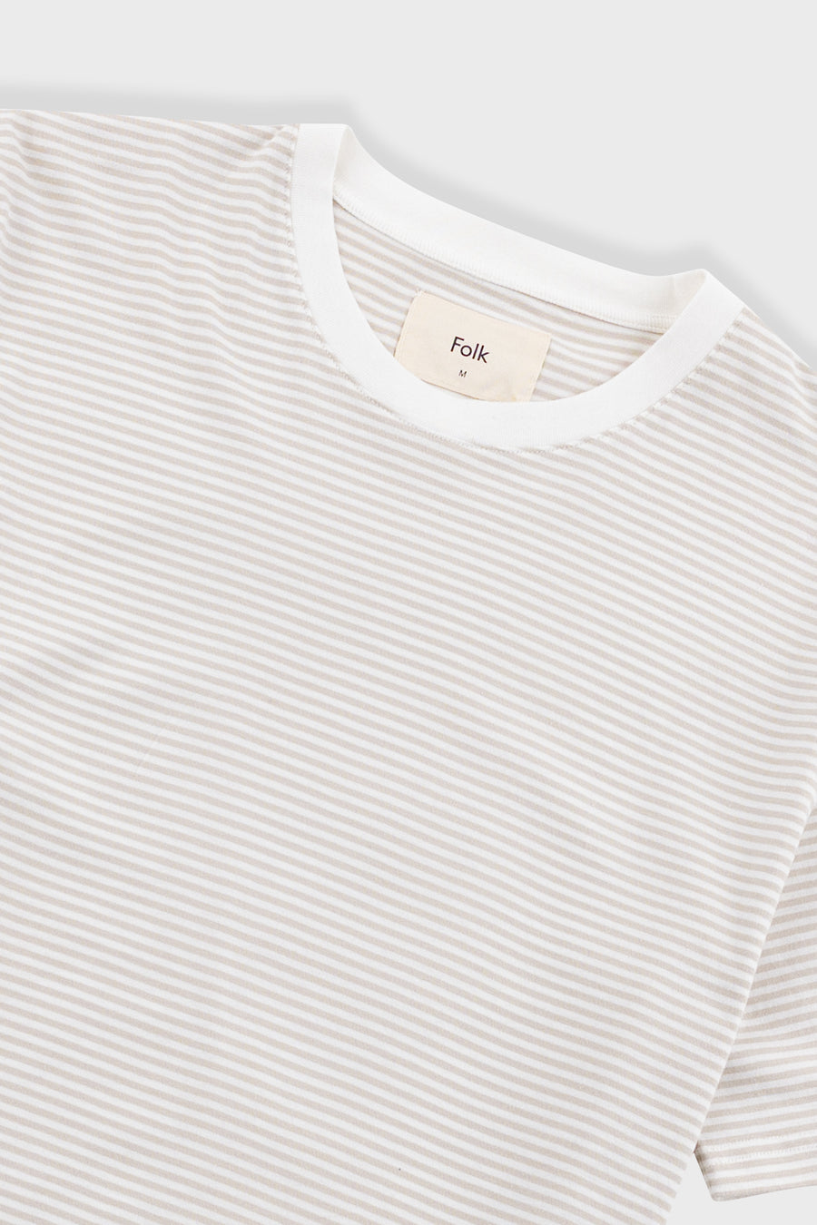 Folk 1x1 Striped T-Shirt T-Shirt - Stone