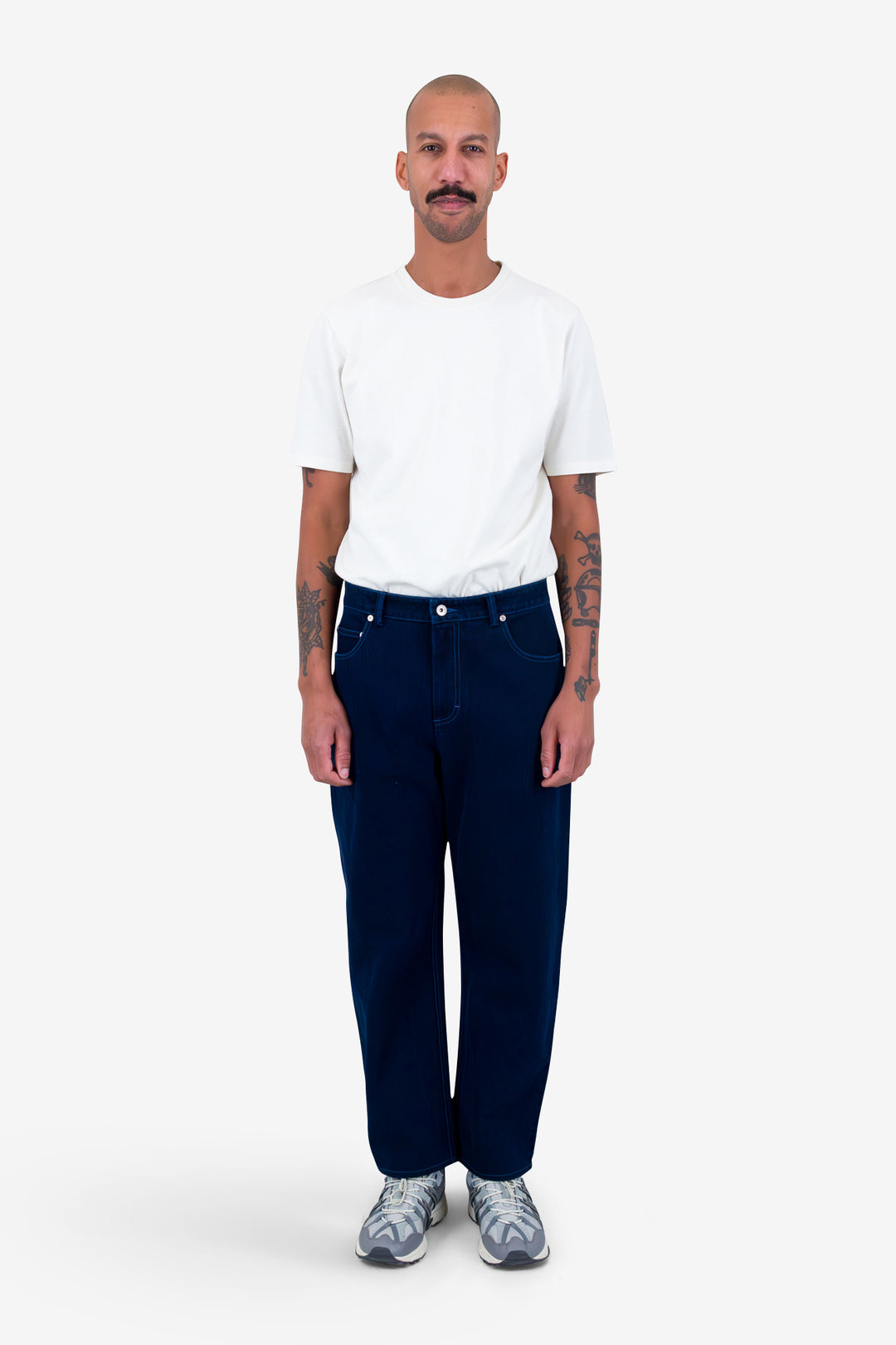 Barrel Leg Trouser - Deep Indigo Slub – Folk