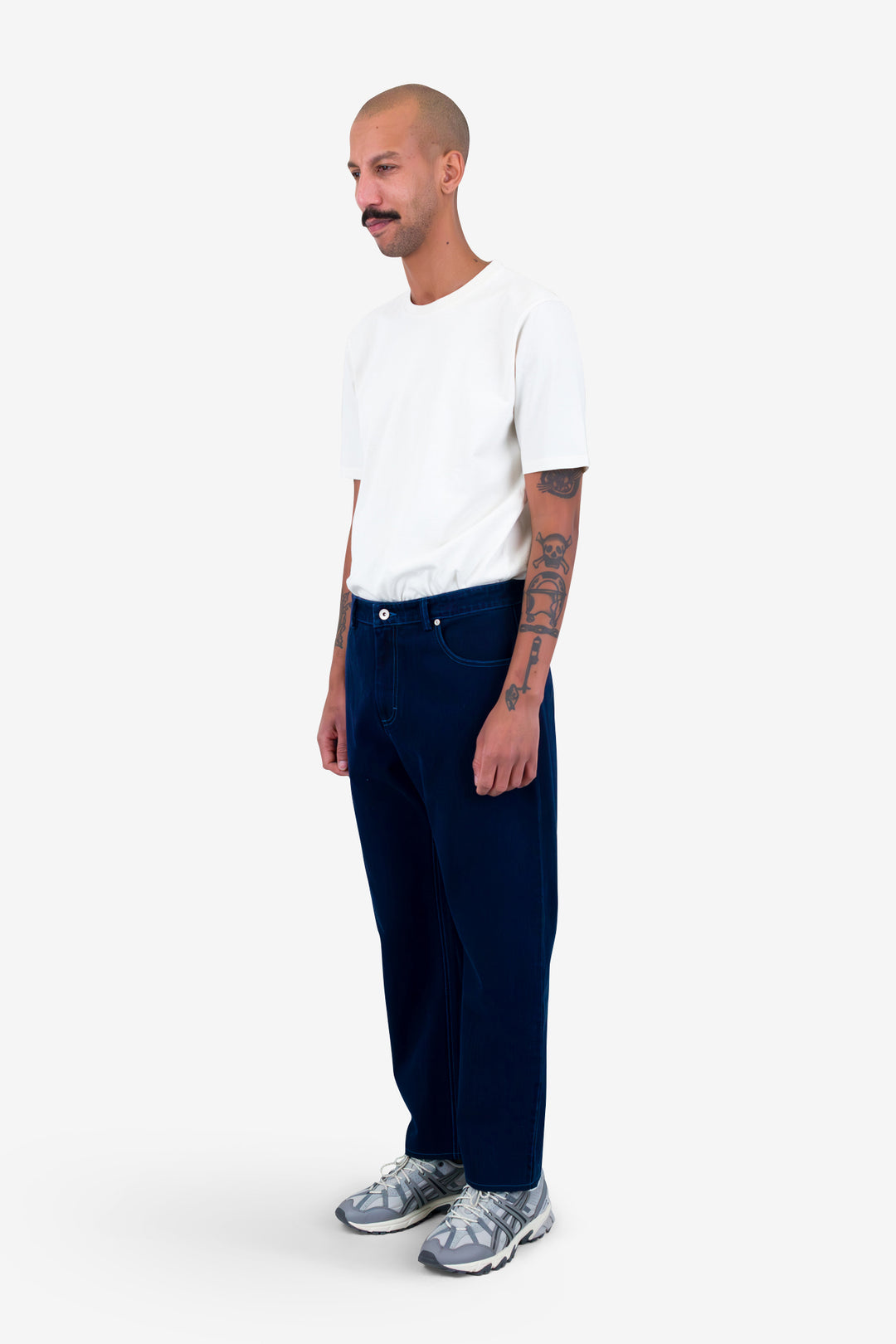 Barrel Leg Trouser - Deep Indigo Slub – Folk