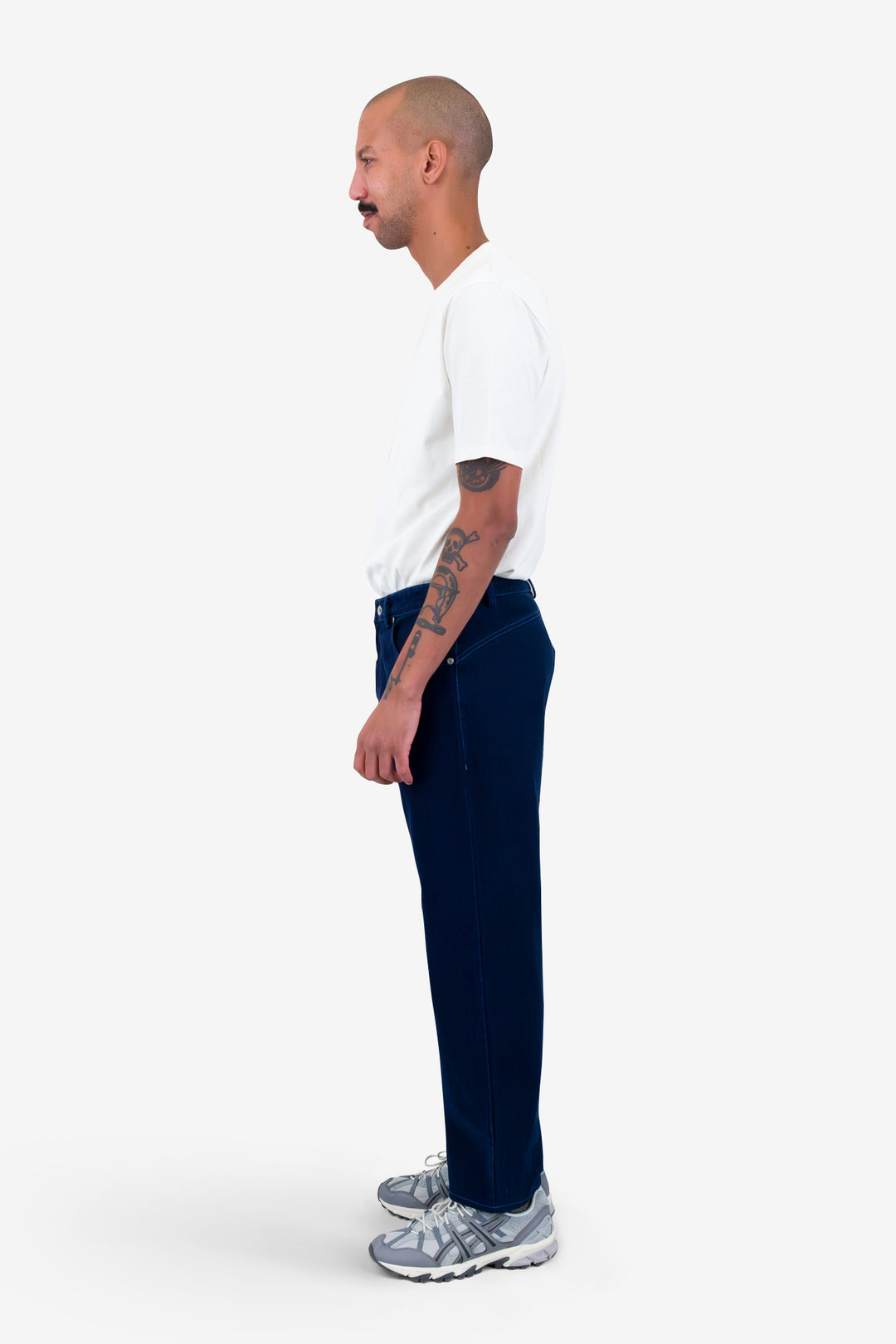 Barrel Leg Trouser - Deep Indigo Slub – Folk