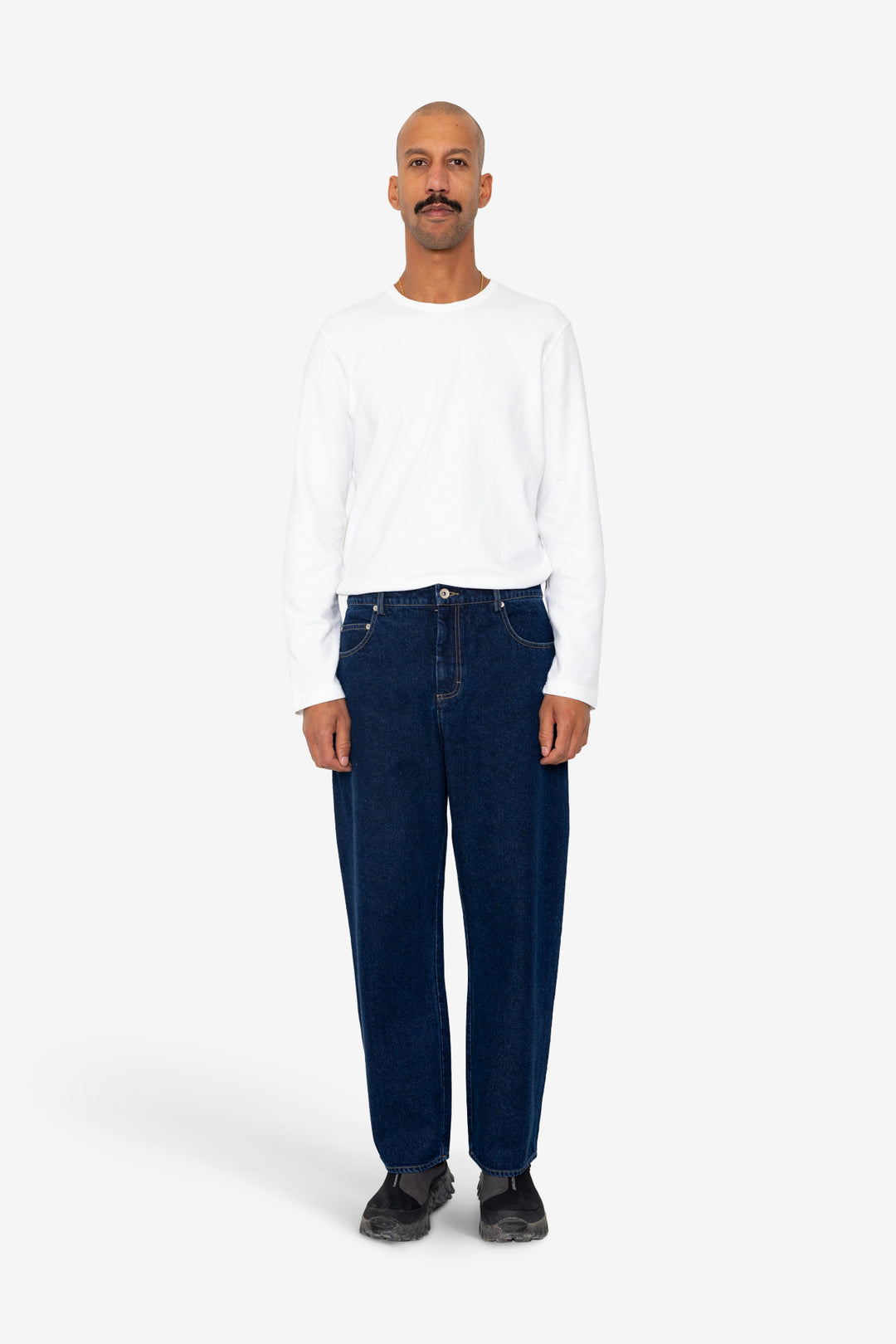 Folk Barrel Leg Trouser - Deep Denim