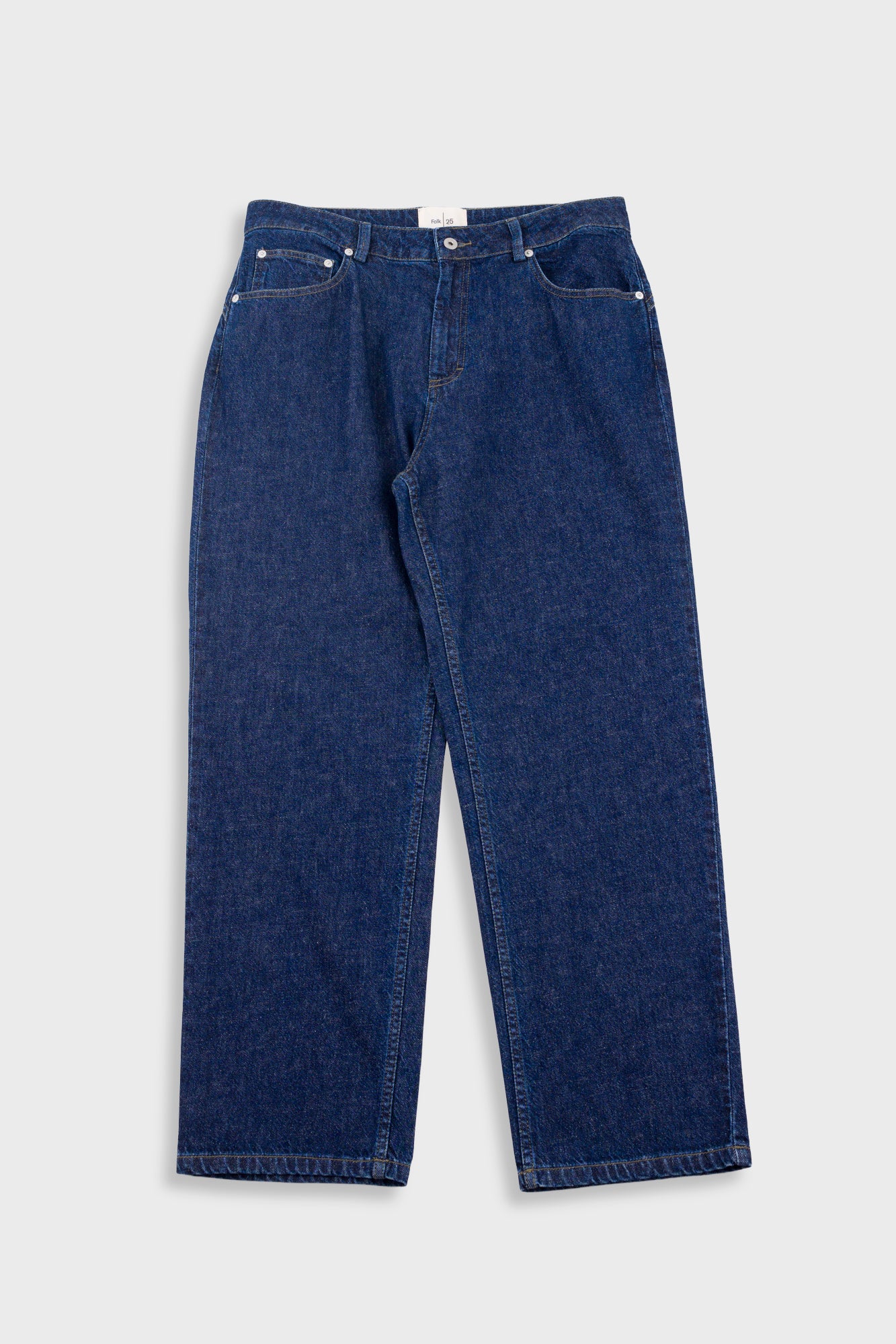 Folk Barrel Leg Trouser - Slub Denim