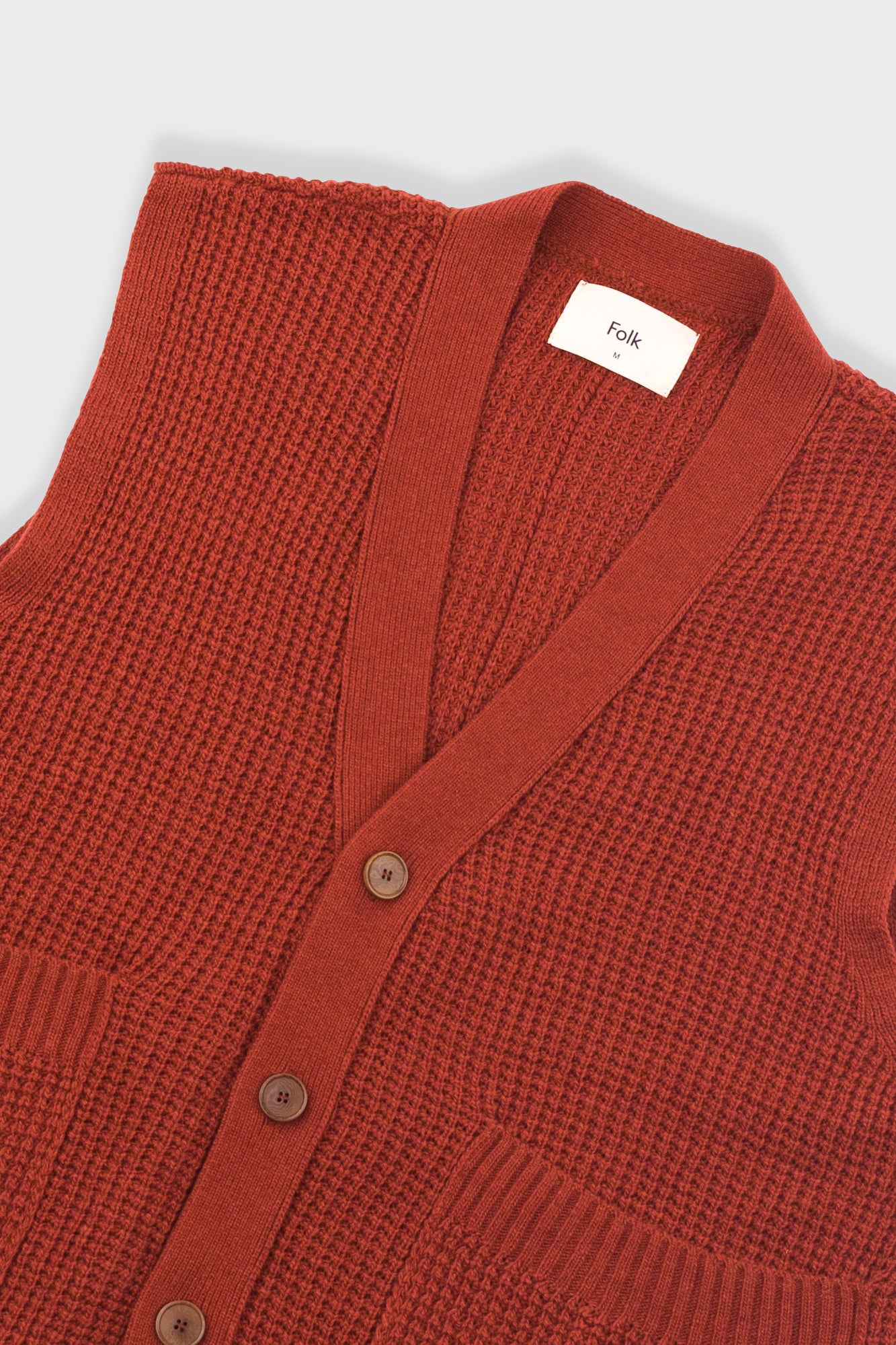Folk Waffle Vest - Crimson