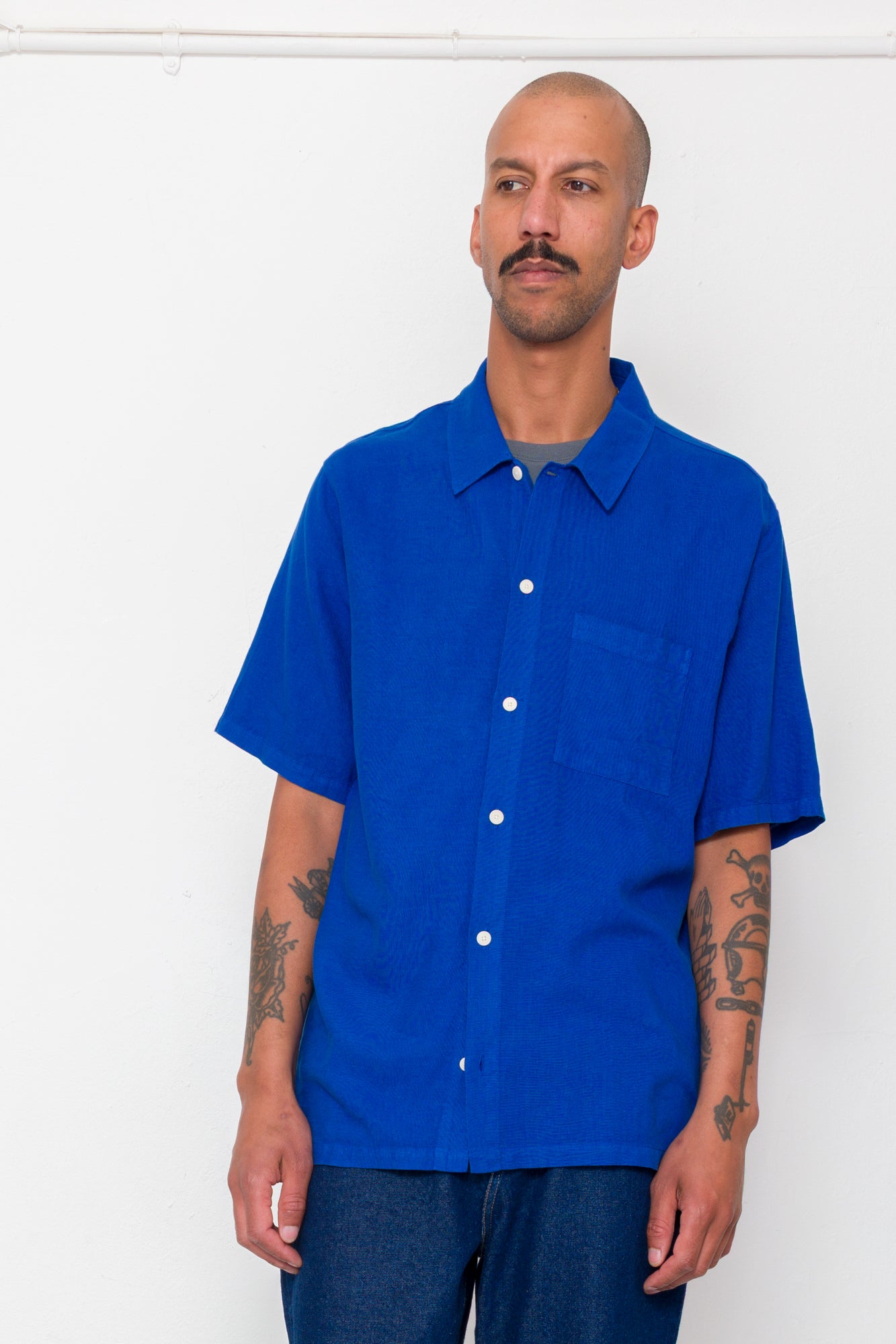 Folk Gabe Shirt - Bright Blue