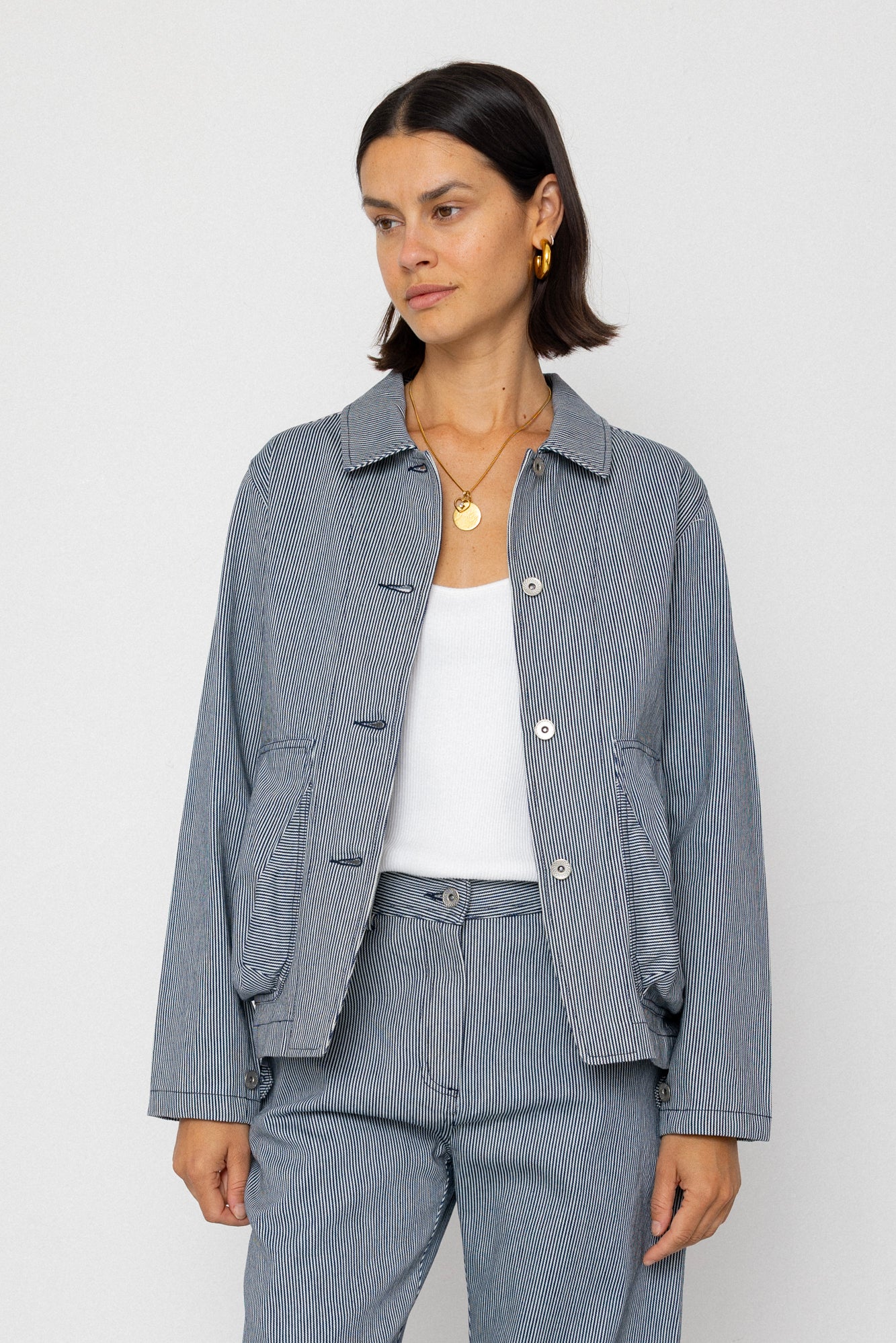 Folk Prism Jacket - Indigo Ticking Stripe