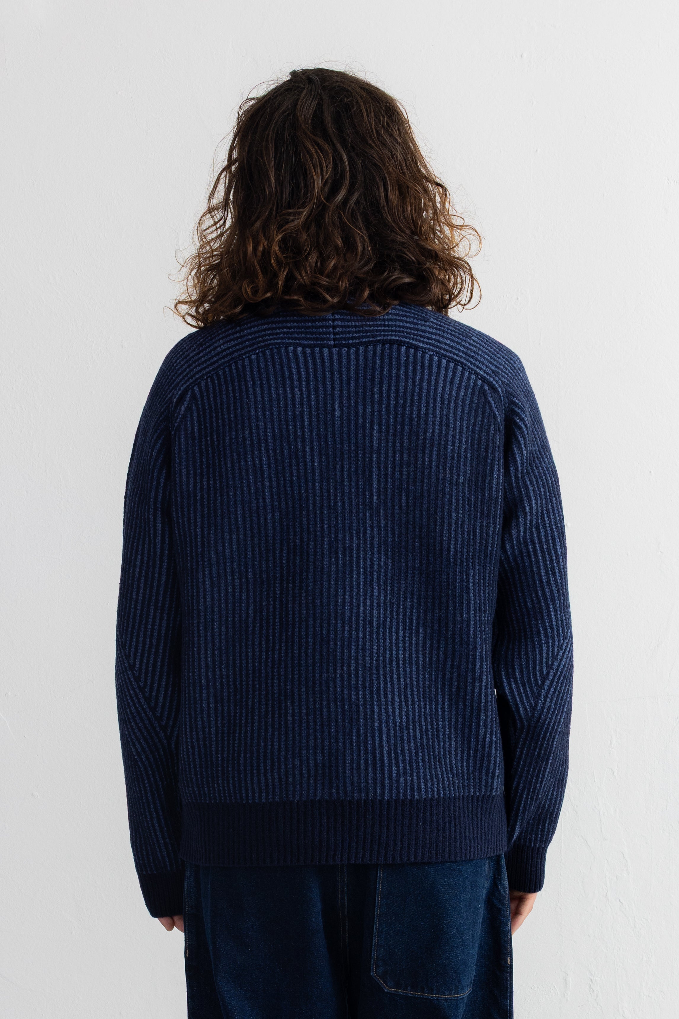 Plated Rib Crew - Navy / Soft Blue – Folk