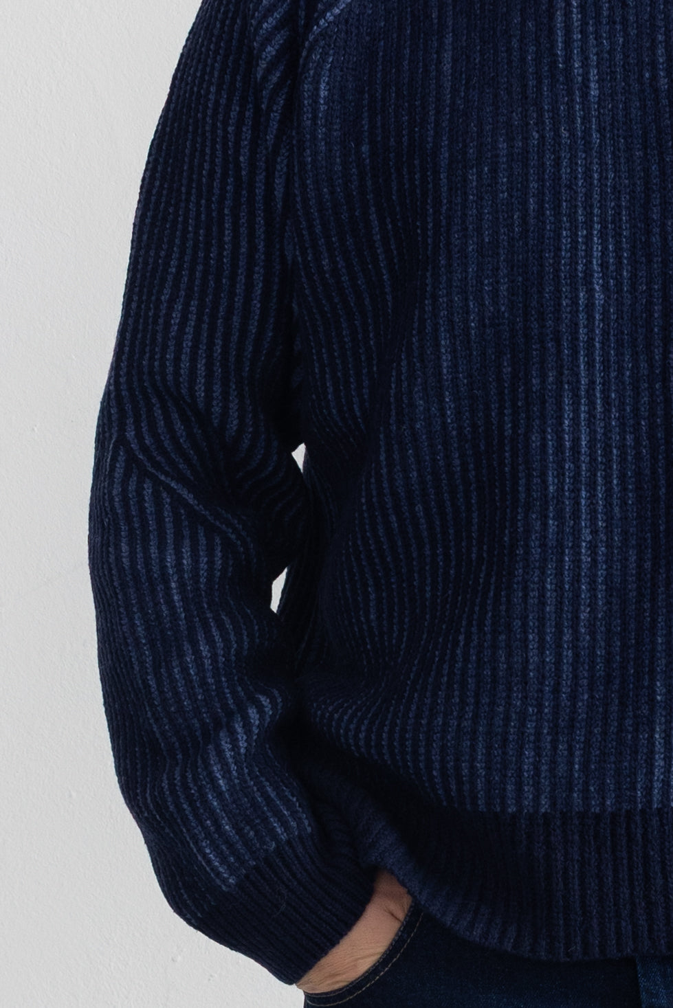 Plated Rib Crew - Navy / Soft Blue – Folk