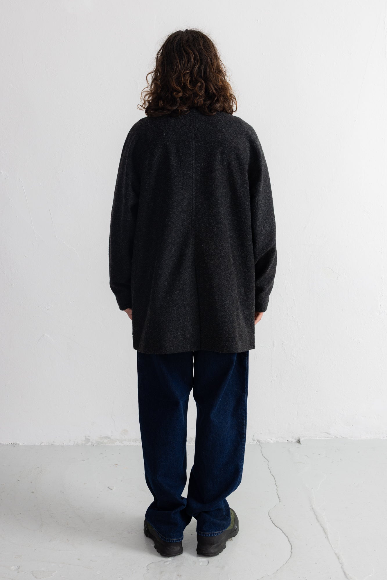 Folk Car Coat - Charcoal Wool Twill