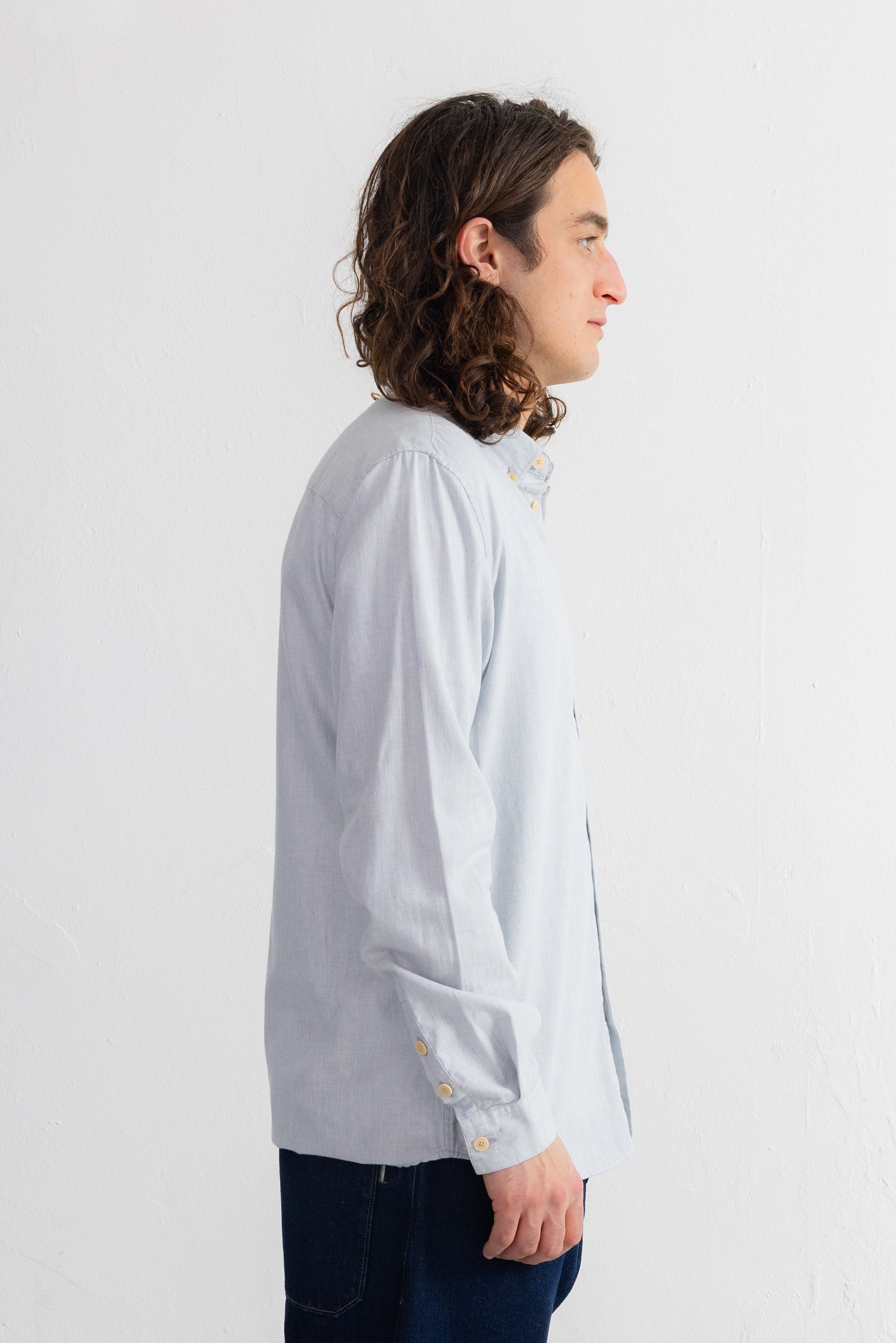 Folk Relaxed Fit Shirt - Ice Blue Flannel