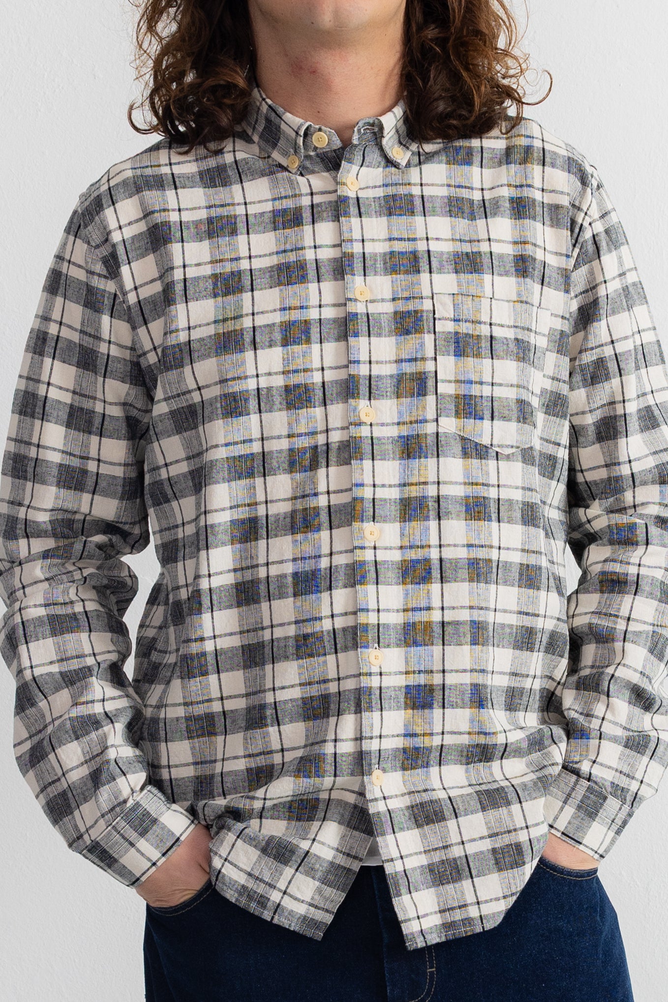 Relaxed Fit Shirt - Ecru Black Check – Folk