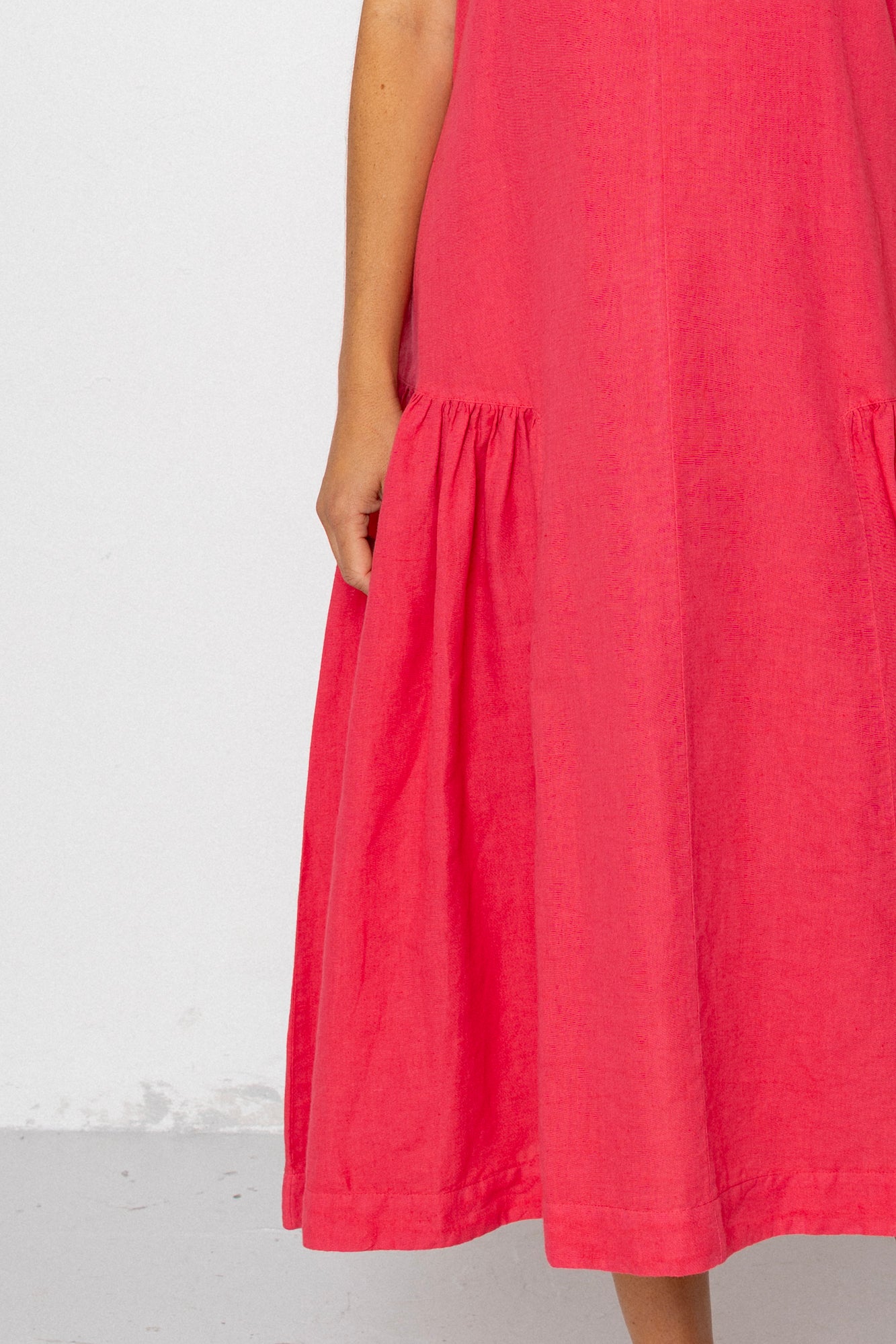 Folk Sarah Dress - Rose Red
